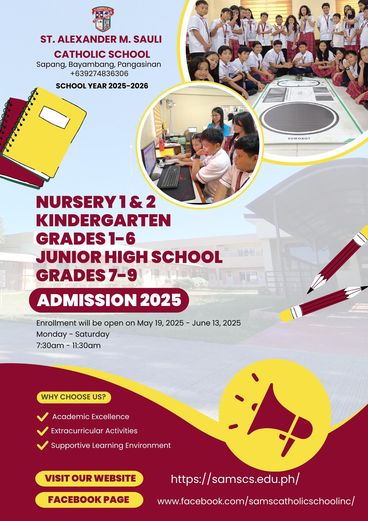 ADMISSION 2025 - St. Alexander M. Sauli Catholic School | Bayambang Pangasinan